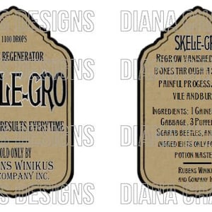 Skele-gro Label | Potions Bottle Label - Etsy