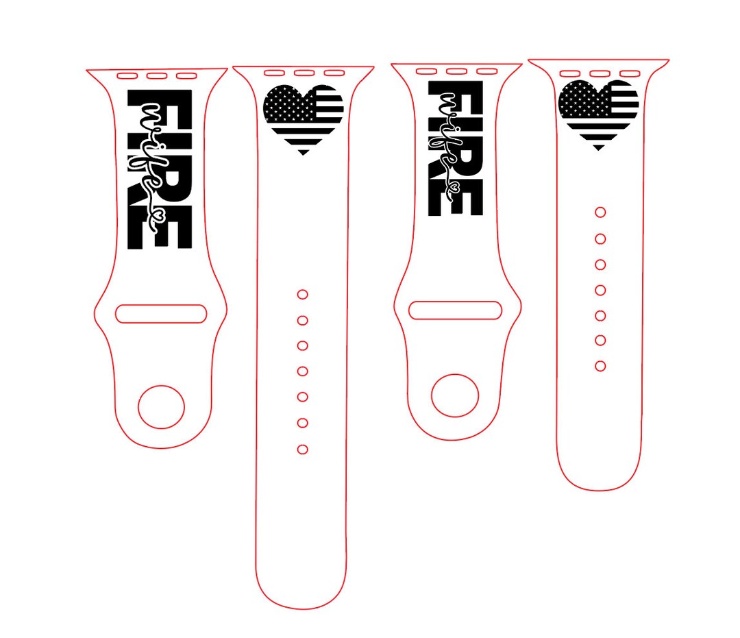 Watch Band File Engraved File Apple Watch Band File - Fire Wife - Etsy