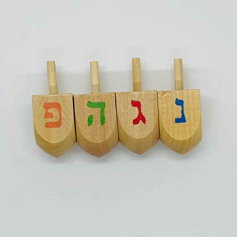 Colorful Wooden Dreidel Hanukkah Toy for Children and Adults | Etsy