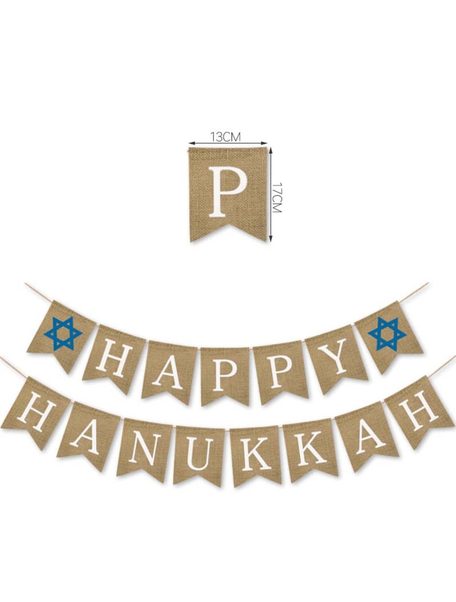 Rustic Hanukkah Banner Natural Jute Happy Hanukkah Flag | Etsy