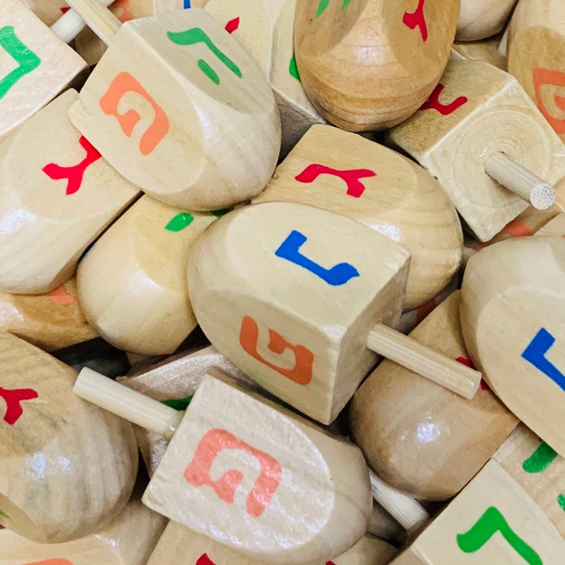 Colorful Wooden Dreidel Hanukkah Toy for Children and Adults | Etsy