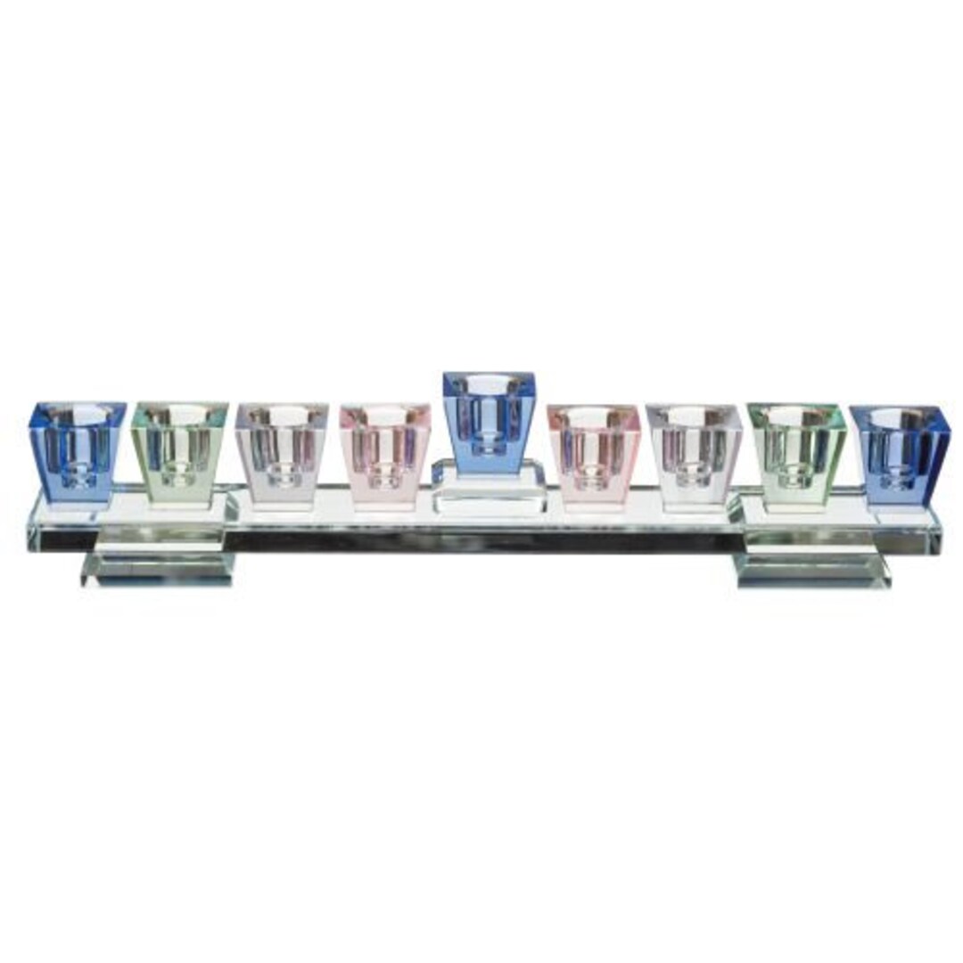 Crystal Menorah 275cm Blue for Oil Cup Hanukkah Festive Decoration for ...