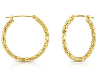 14k Gold Braided Hoop Earrings - Etsy