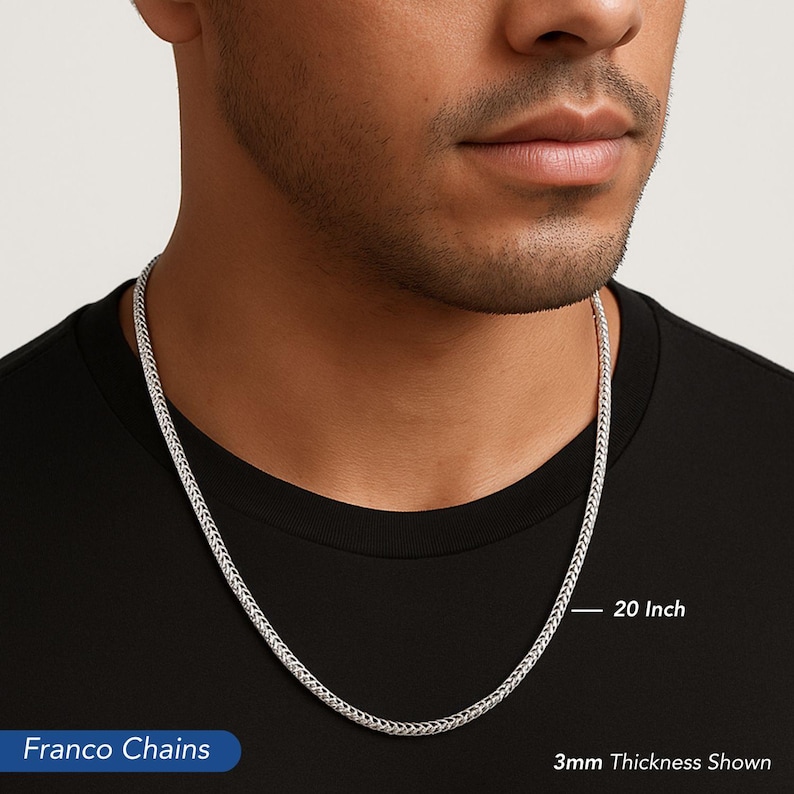 925 Sterling Silver Italian Chain Necklaces, Solid Sterling Silver ...