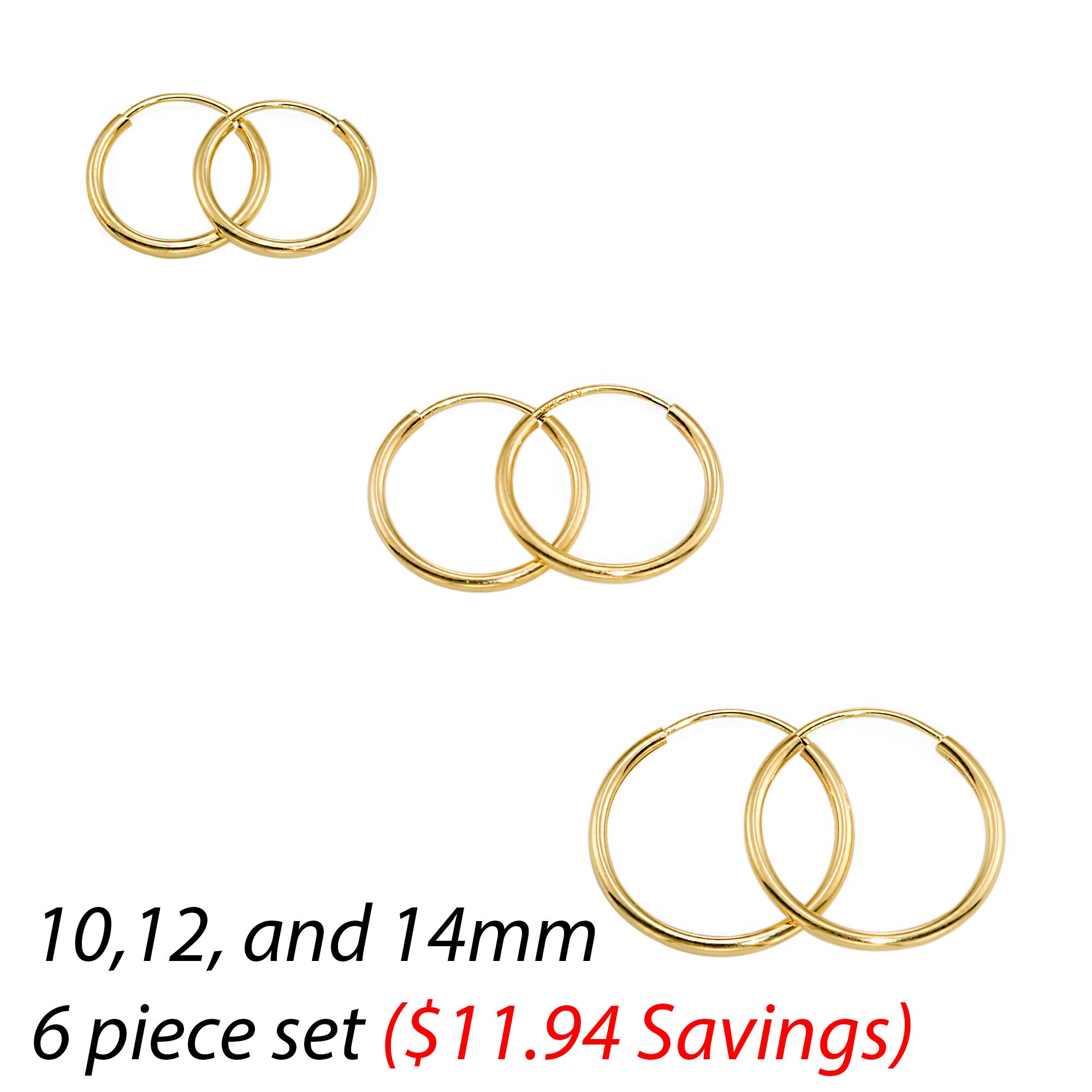 14K Yellow Gold Endless Hoops Essential Minimalist Style - Etsy