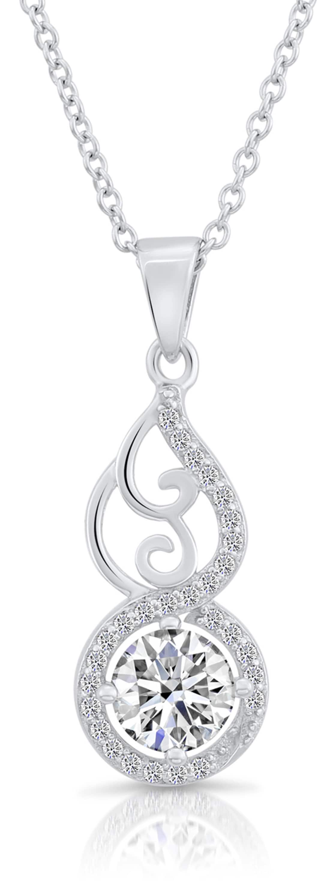 Sterling Silver Figure Eight Infinity Necklace With Cz - Etsy