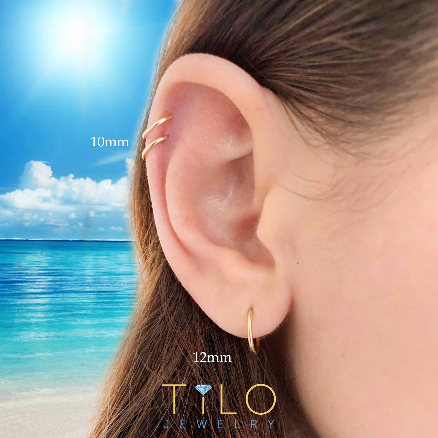 14K Yellow Gold Endless Hoops Essential Minimalist Style - Etsy