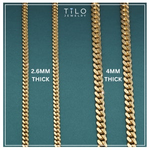 14k SOLID Gold Miami Cuban Chain Necklace, SOLID Real 14k Gold, Made in ...
