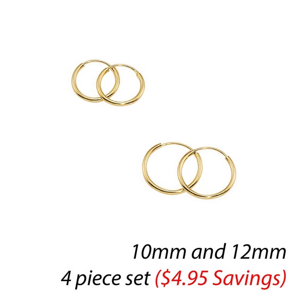 14K Yellow Gold Endless Hoops Essential Minimalist Style - Etsy