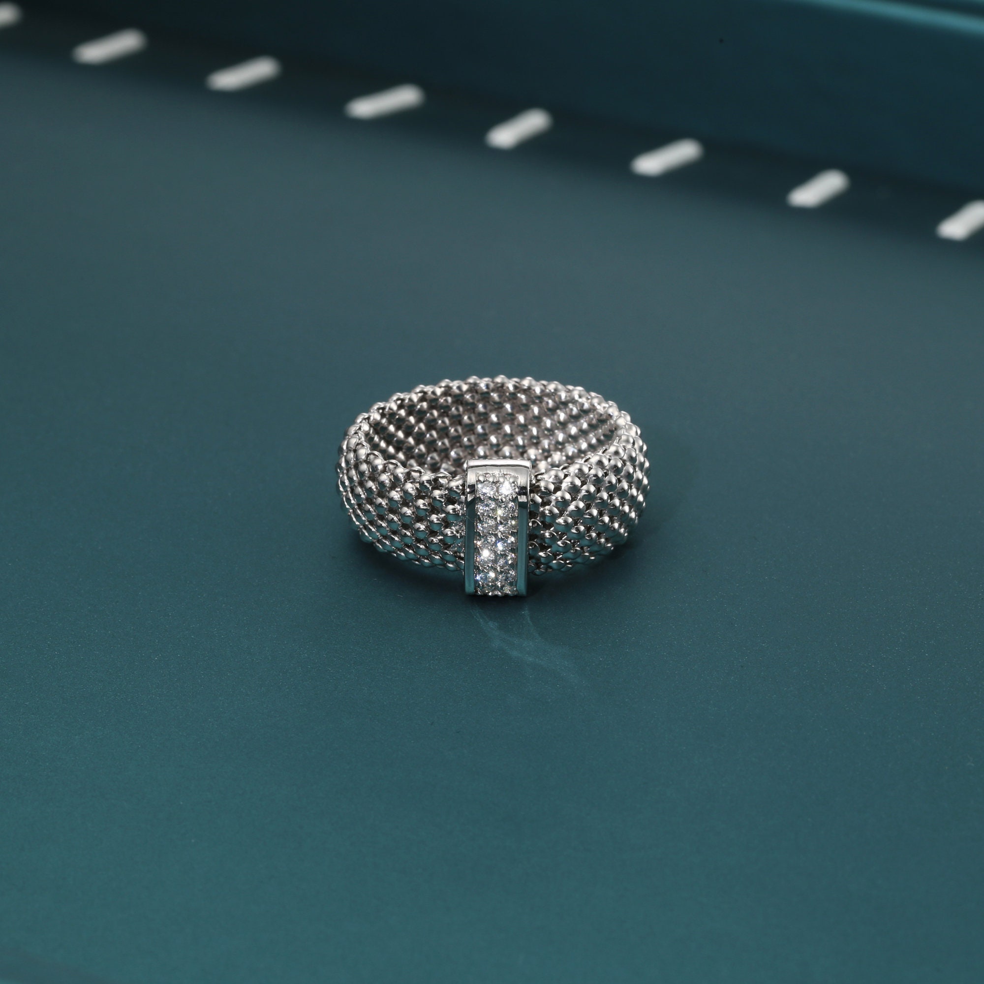 Italian Station Ring in Sterling Silver Fine Handmade Jewelry - Etsy