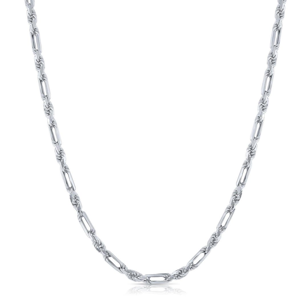 925 Sterling Silver Figarope Milano Italian Chains, Twisted Rope Links ...