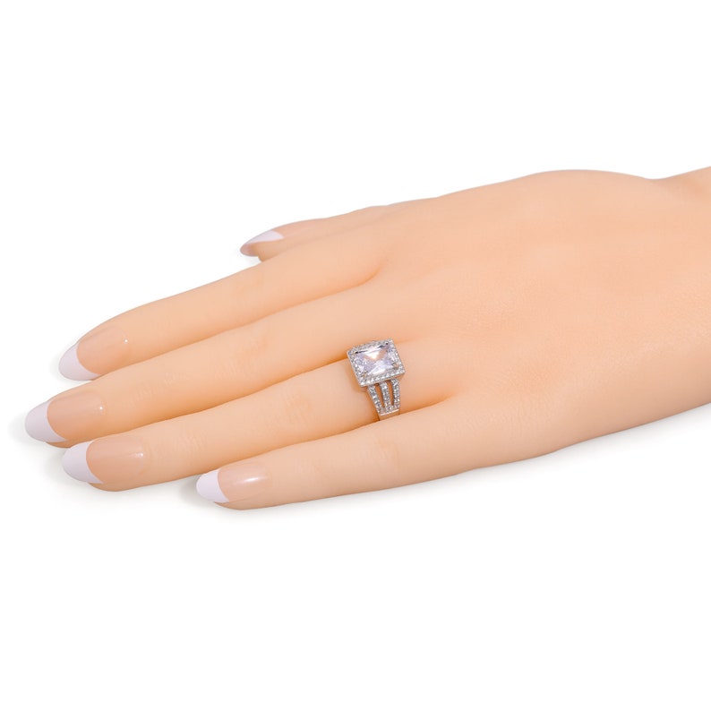 Rectangle Cocktail Ring With Princess-cut Stone Iced Out - Etsy