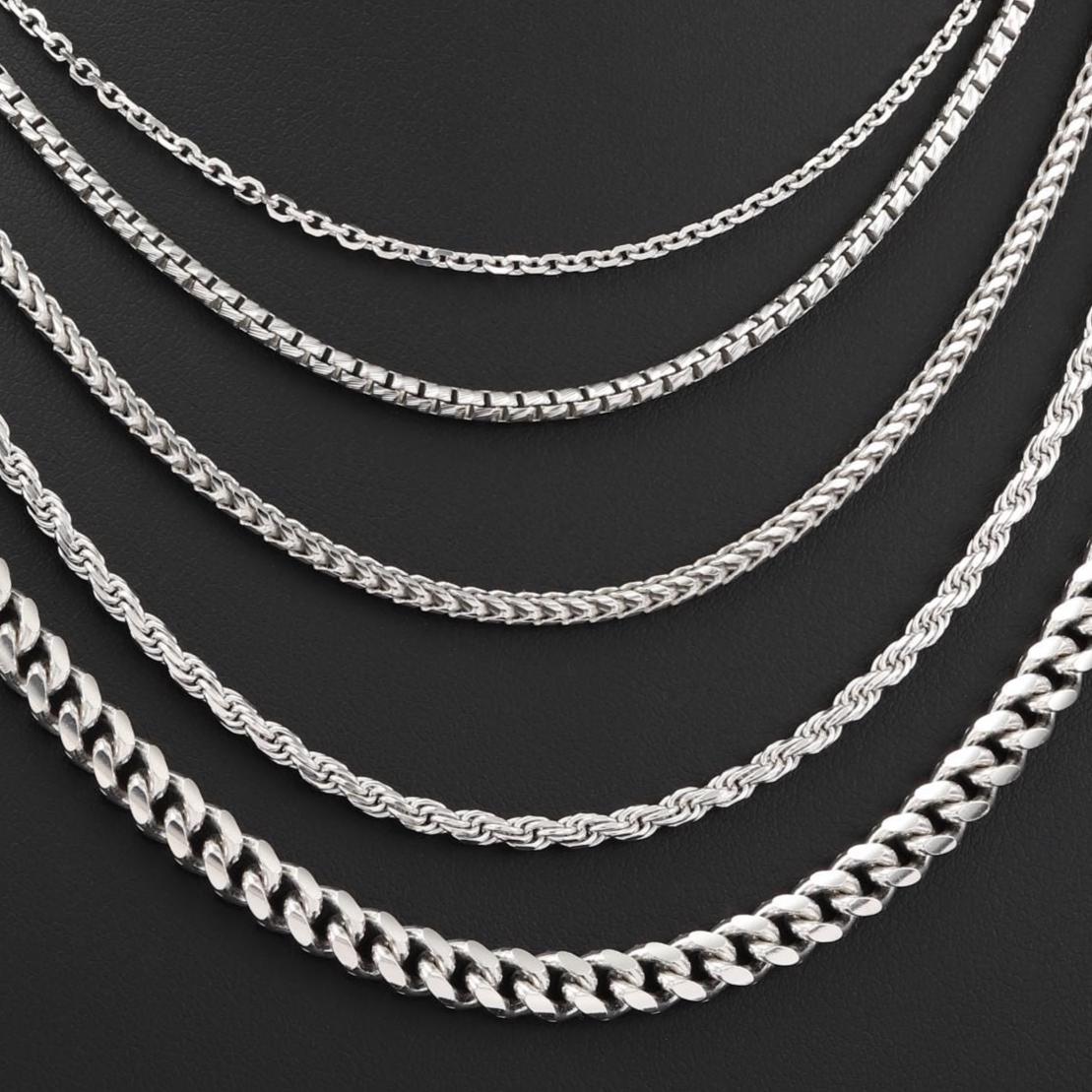 925 Sterling Silver Italian Chain Necklaces, Solid Sterling Silver ...