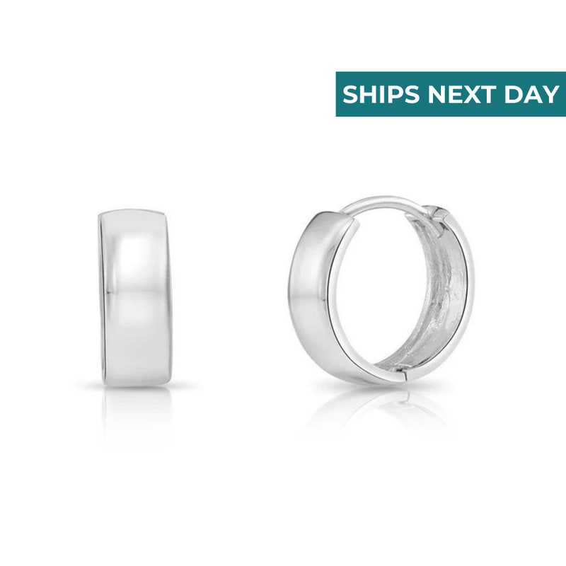 5mm Wide Sterling Hoops - Etsy