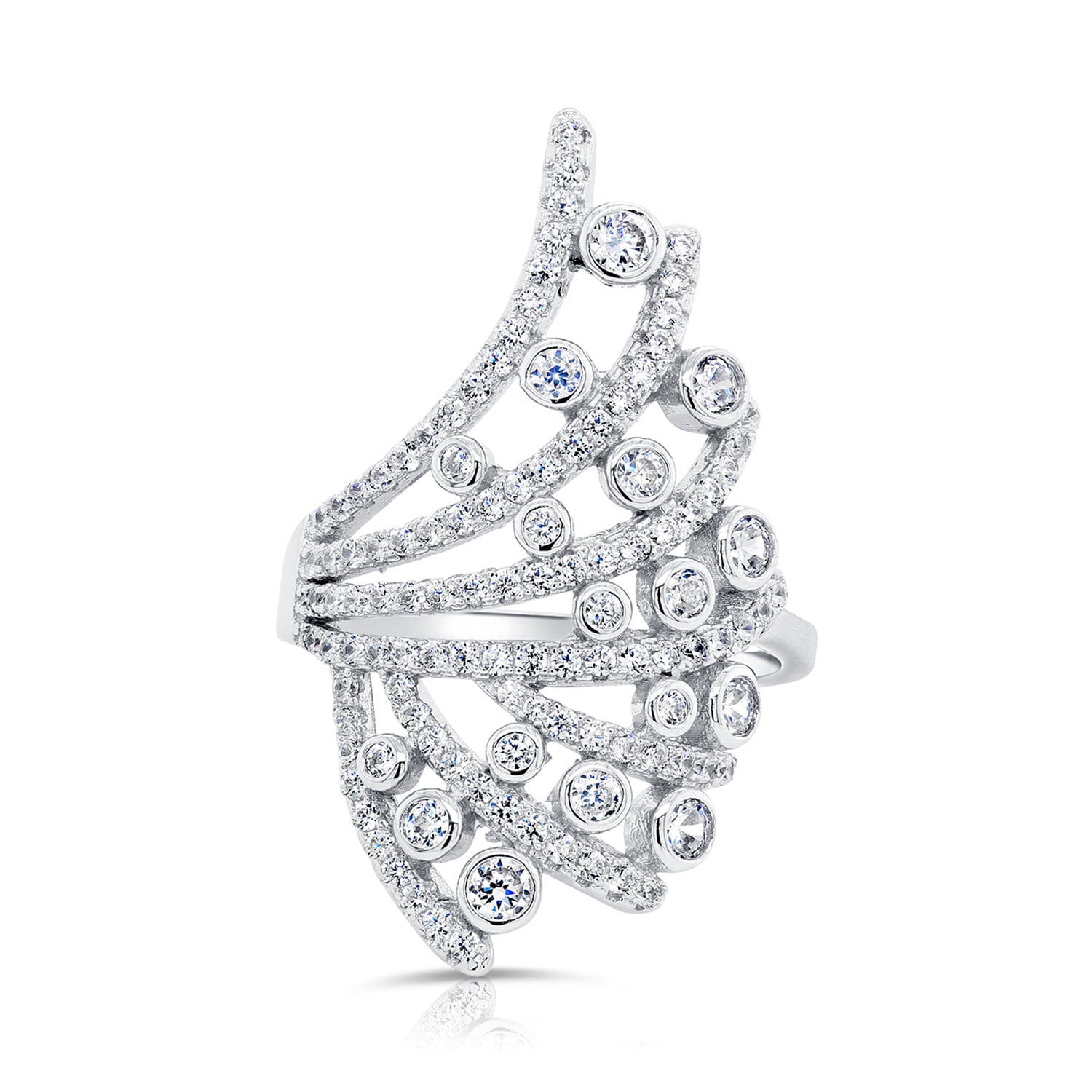 Cocktail Ring, Sterling Silver Cz Ring, Fashion Ring,simulated Diamond ...