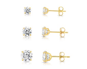 3 Set Gold Earrings - Etsy