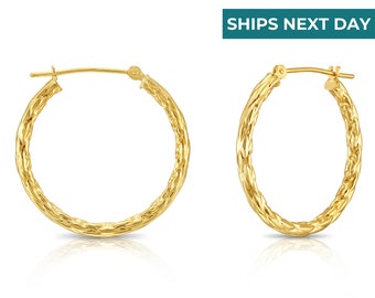 Large Chunky Gold Twisted Rope Hoop Earrings Braided Wide Hoops Big ...