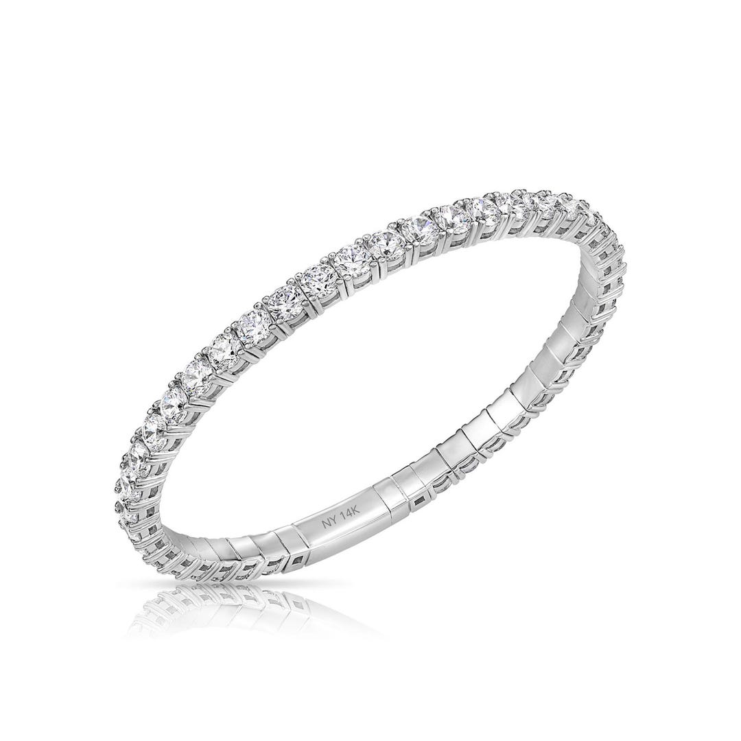 14K Gold Tennis Bracelet, With Sparkling Simulated Diamonds, Elegant ...