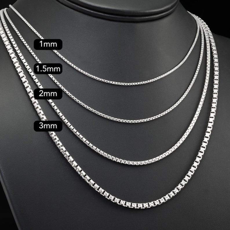 Sterling Silver Italian Box Chains, Unique Diamond-cut Engravings ...