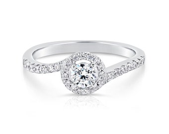 Simulated Diamond Ring Sterling Silver Ring April Birthstone | Etsy