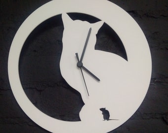 Cat and Mouse Clock - Etsy