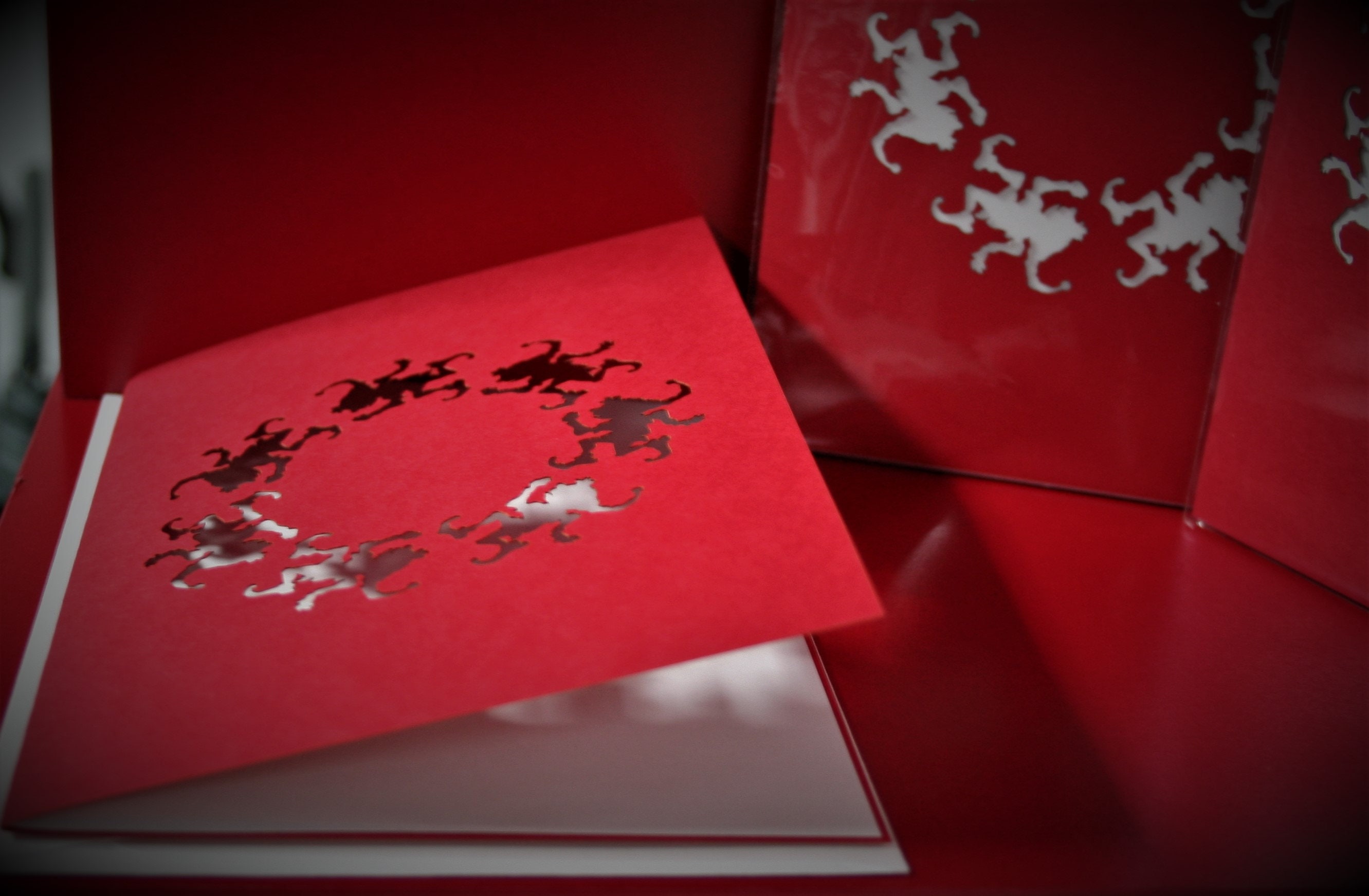 Christmas Card Round of Elves - Etsy UK