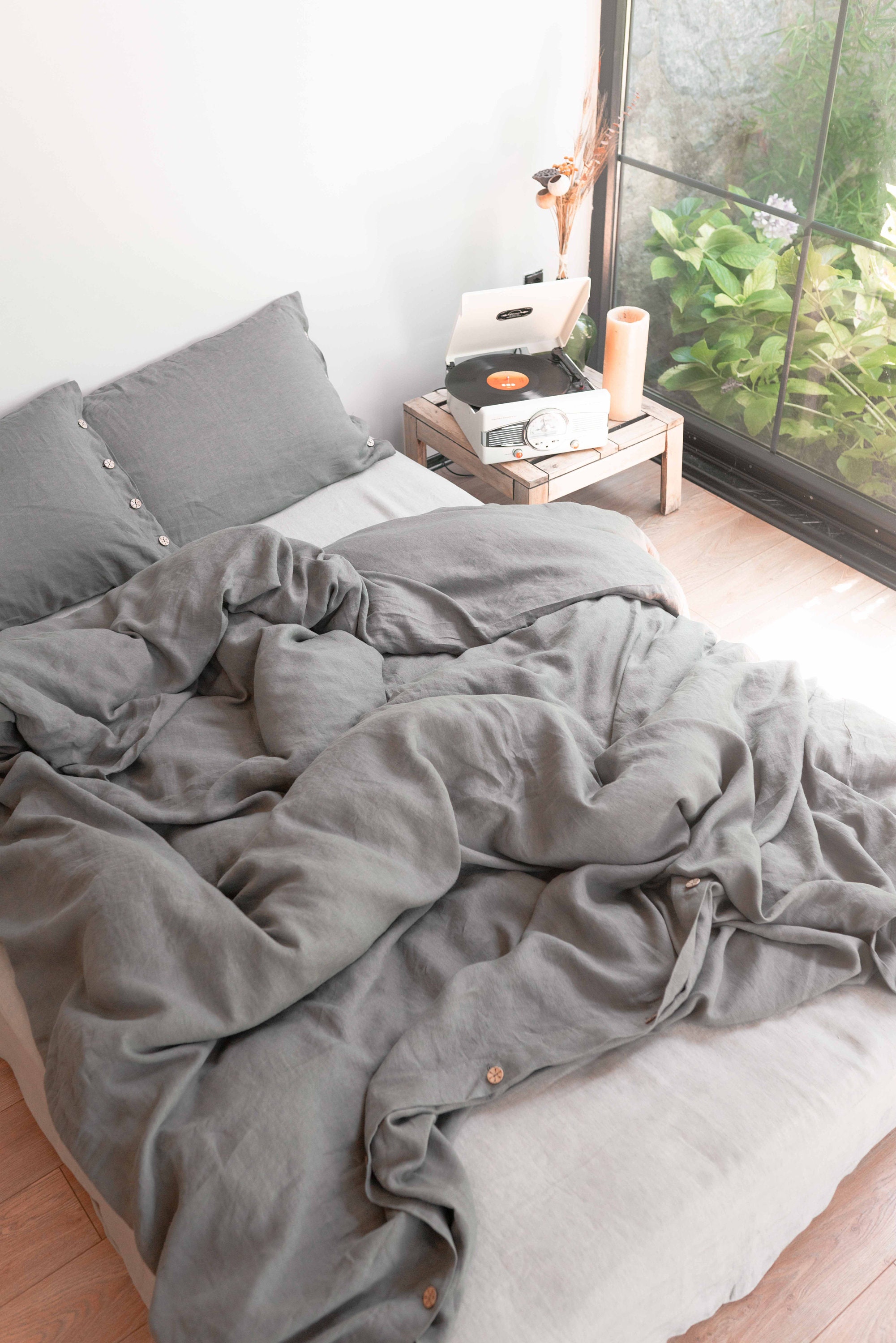 Gray Duvet Cover Lacey, Crochet, Queen, King, Custom Size Quilt Cover ...