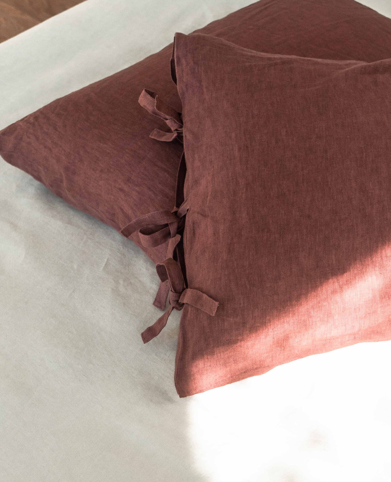 Linen Sheet Set in Clay Color. Fitted Sheet,flat Sheet, 2 Pillowcases ...