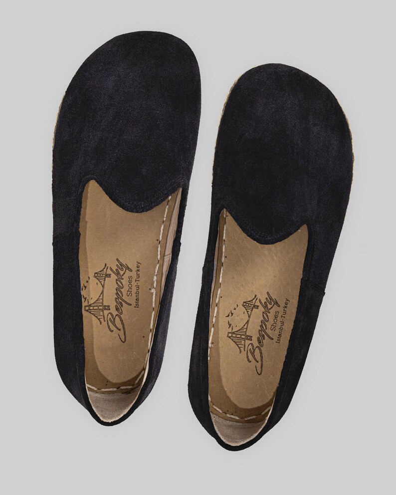 Zero Drop Barefoot Wide Toe Box Shoes: Black Leather Craftsmanship ...