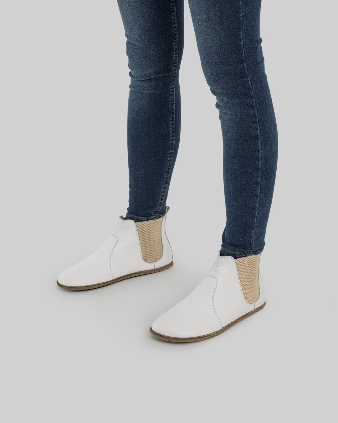 White Leather Flexible Boots - Wide Toe Box, Zero Drop Heel - Etsy