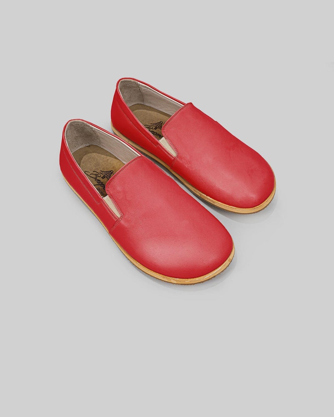 Zero Drop Barefoot Shoes Women - Red Leather Wide Toe Box - Lightweight ...