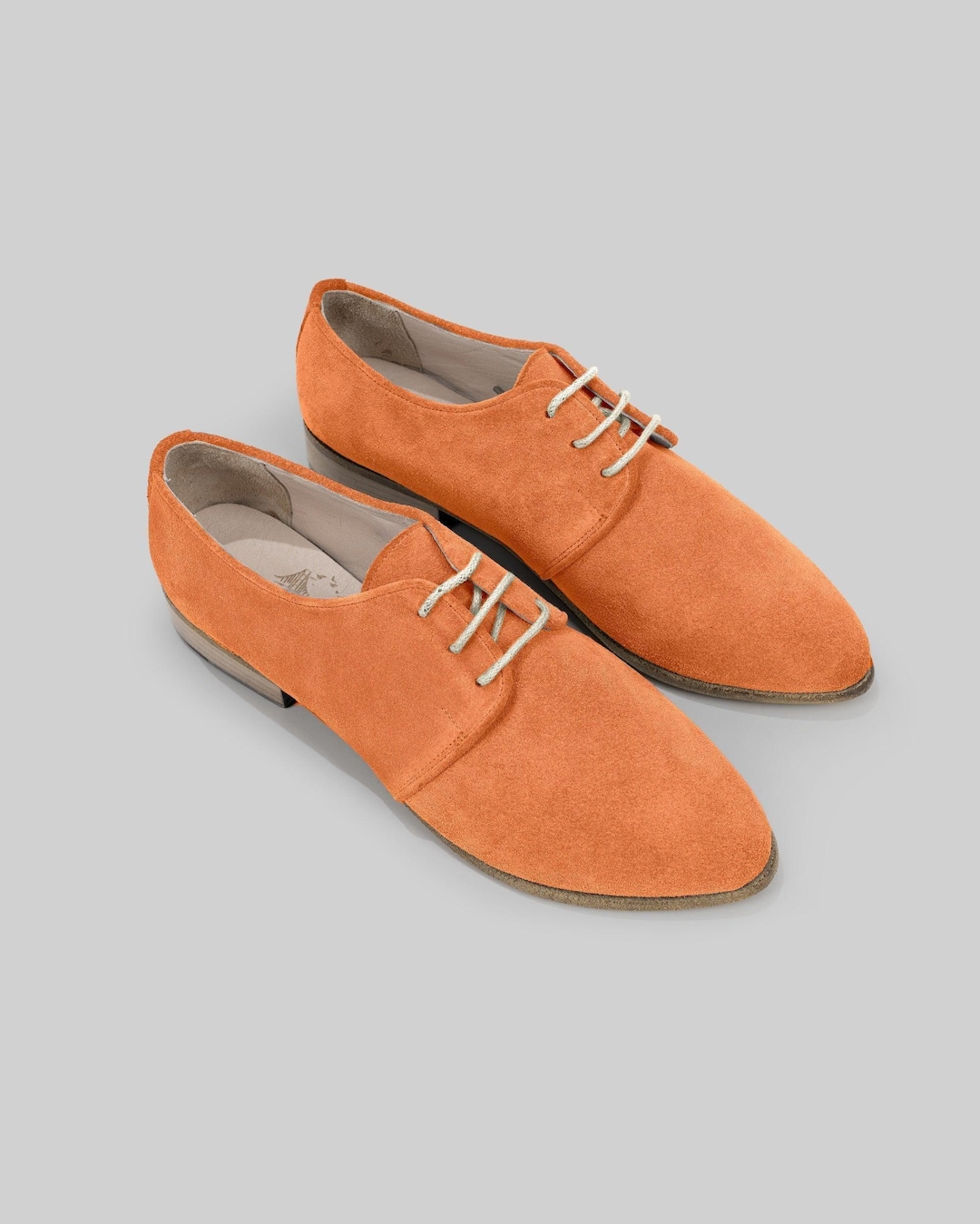 Barefoot Buffalo Leather Oxford Shoes, Wide Toe, Orange Pointed ...