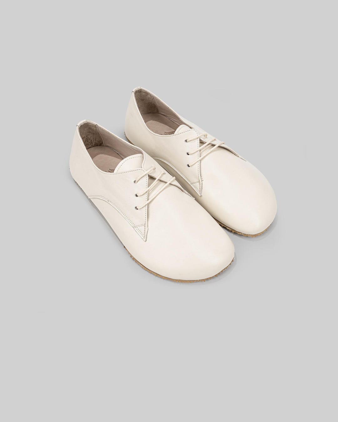 Zero Drop Oxford Shoes: Cream Leather - Barefoot, Wider Fit Slip-on - Etsy