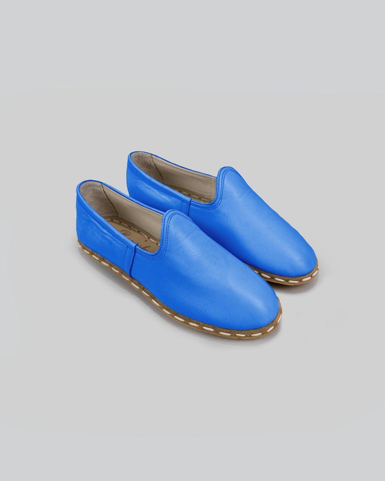 Barefoot Blue Suede Loafers, Wide Toe Box, Hand Stitched (men's 7-12 ...