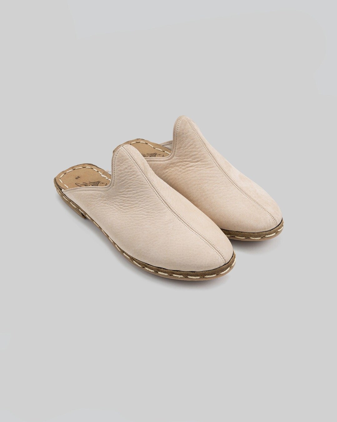 Barefoot Zero Drop Slippers, Wide Toe Box, Beige Nubuck (men's Mules ...