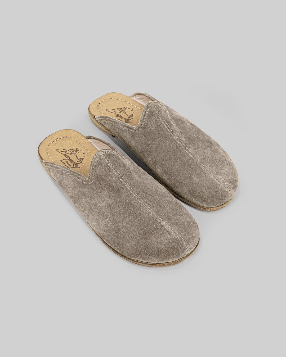 Barefoot Slippers Men - Wide Toe Box, Flexible Handmade Leather Slides ...