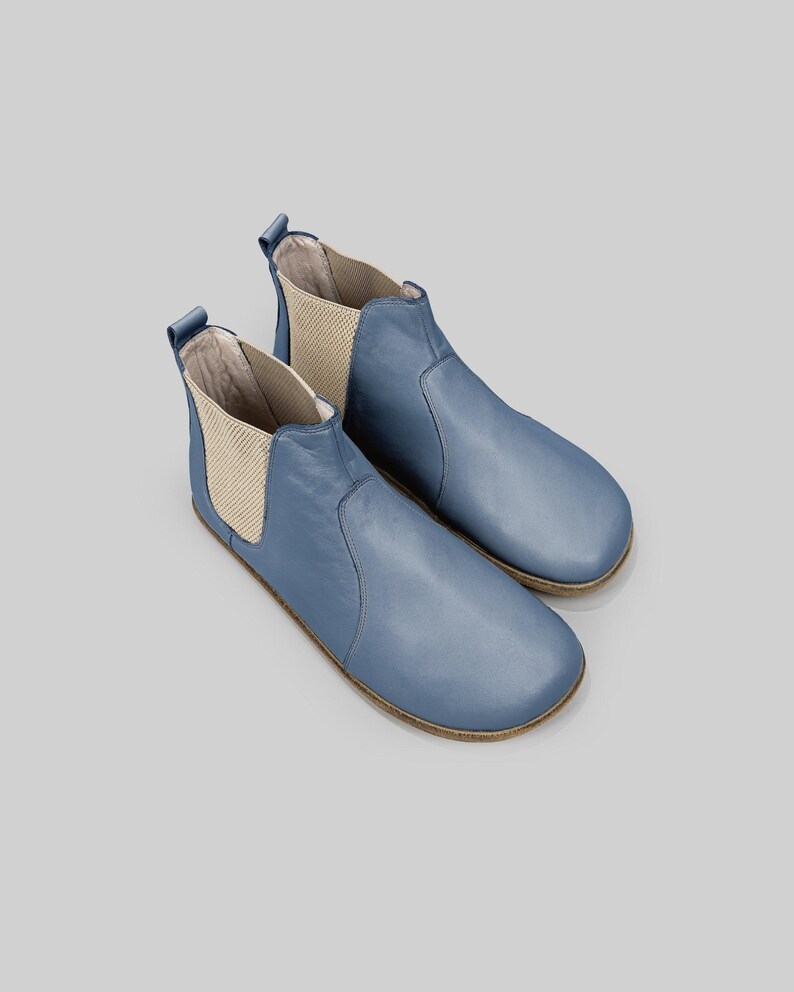 Jean Blue Wide Toe Box Boots: Foot Friendly Barefoot Style, Drum Dyed ...