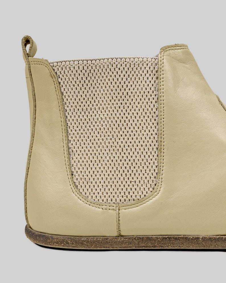 Lemon Yellow Leather Wide Toe Box Boots: Zero Drop Design, Flexible ...