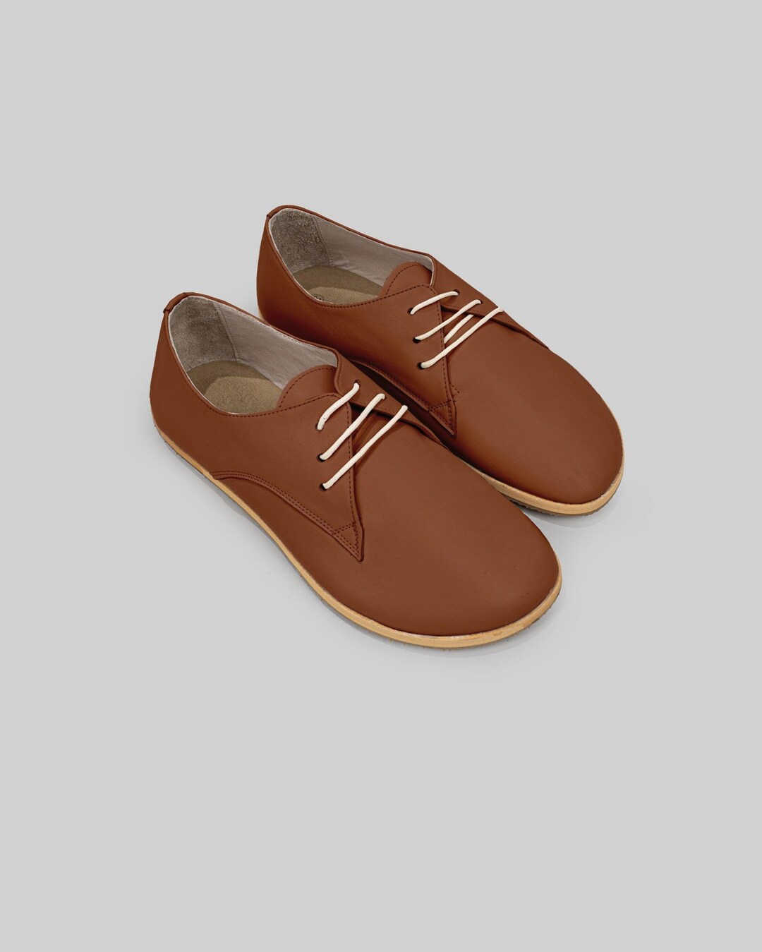 Zero Drop Oxford Wide Toe Box Shoes, Artisan Handcrafted Dark Brown ...