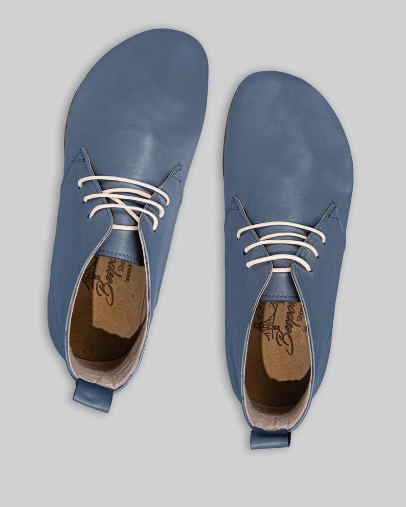 Barefoot Jean Blue Wide Toe Box Boots: Natural Movement Footwear, Drum ...