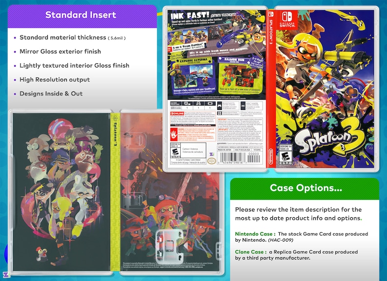 Splatoon 3 Reversible Cover Art: Insert / Case for Nintendo - Etsy