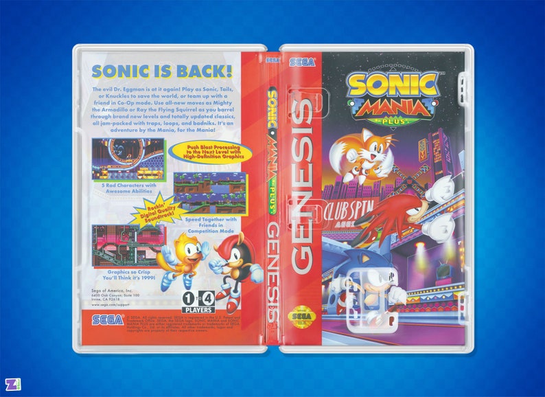 Sonic Mania PLUS Cover Art: Reversible Insert & Case for Nintendo ...