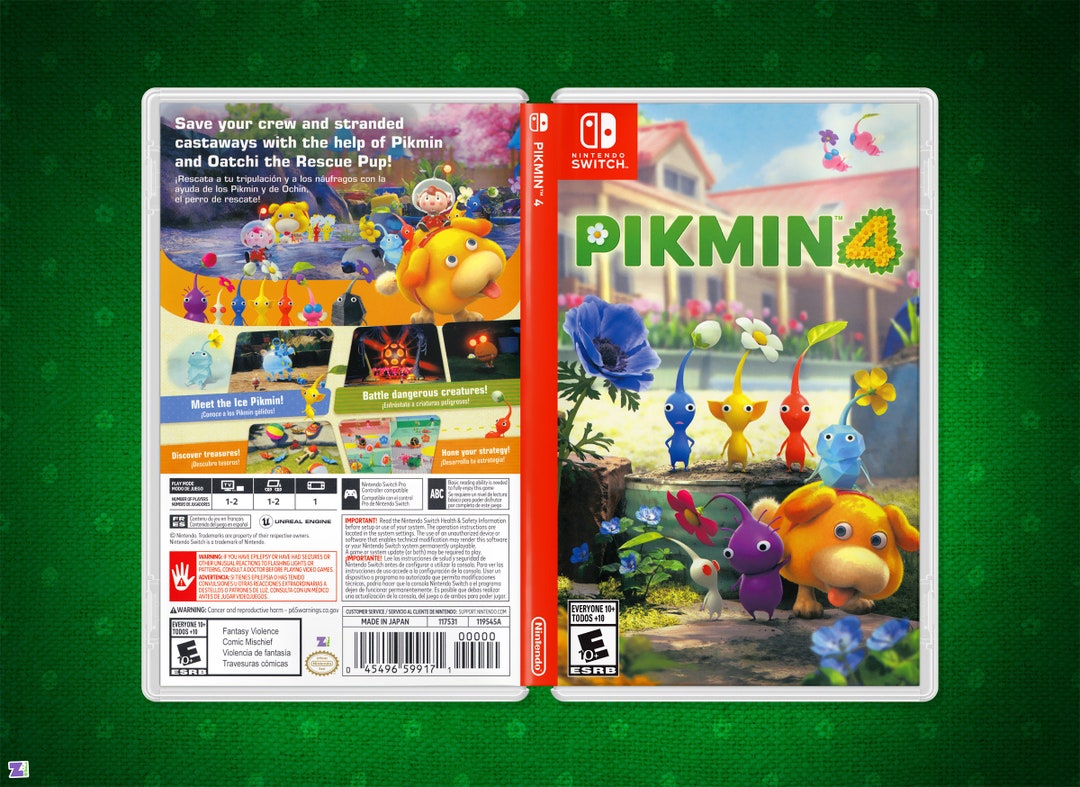 Pikmin 4 Cover Art: Replacement Insert / Case for Nintendo Switch (US ...