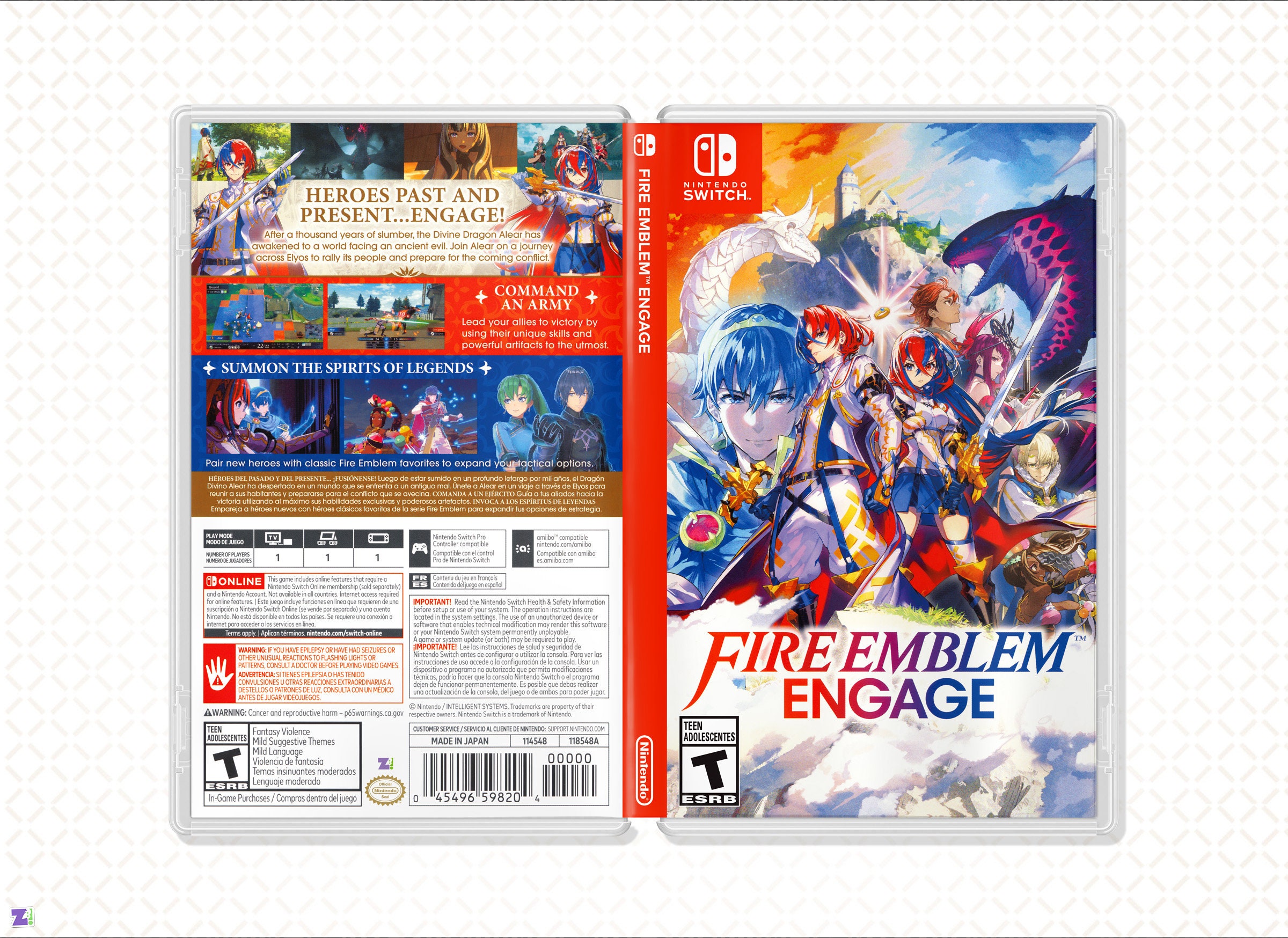 Fire Emblem Engage Cover Art Replacement Insert Case for Nintendo Switch US Retail Etsy