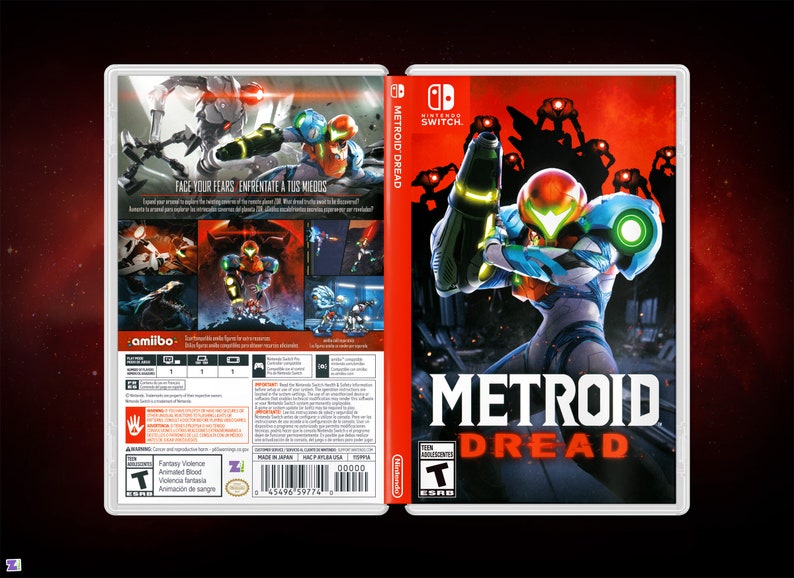 Metroid Dread Cover Art: Replacement Insert & Case for Nintendo Switch ...