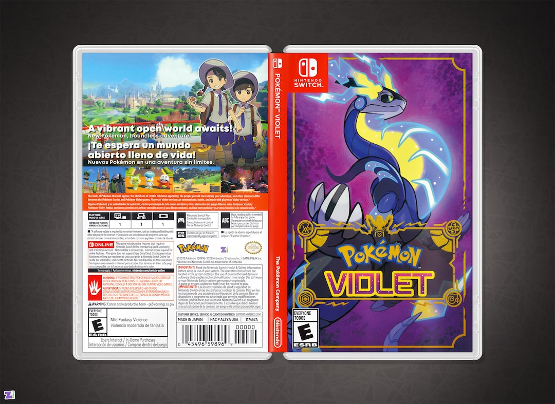Pokemon Violet Cover Art: Replacement Insert / Case for Nintendo Switch ...