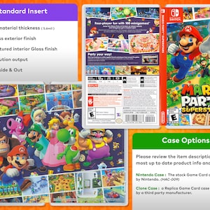 Mario Party Superstars Cover Art: Replacement Insert & Case for ...