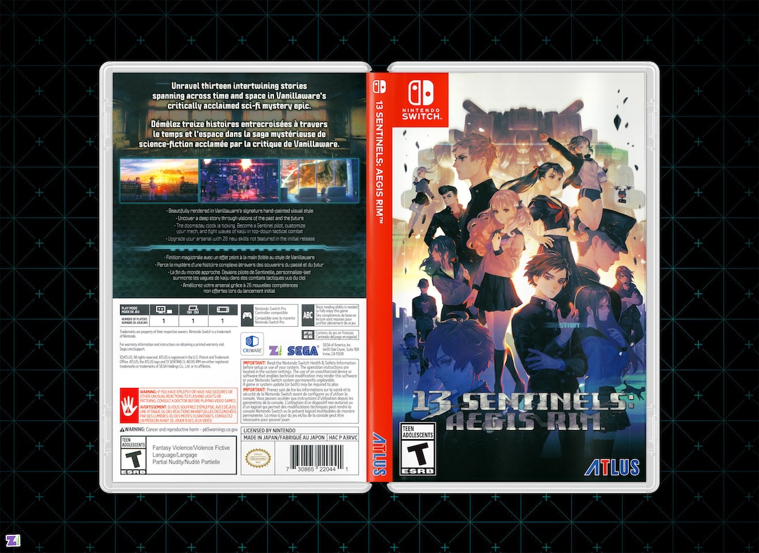 13 Sentinels Aegis Rim Cover Art: Replacement Insert / Case for ...