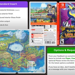 Pokemon Violet Cover Art: Replacement Insert / Case for Nintendo Switch ...
