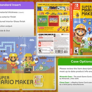 Super Mario Maker 2 Game Case, Quality Replacement Cover Insert for ...